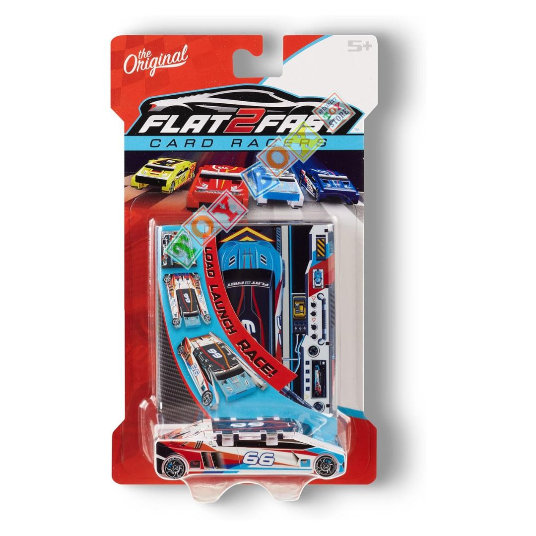 Flat 2 Fast White w/Red/Blue – Toy Box Michigan