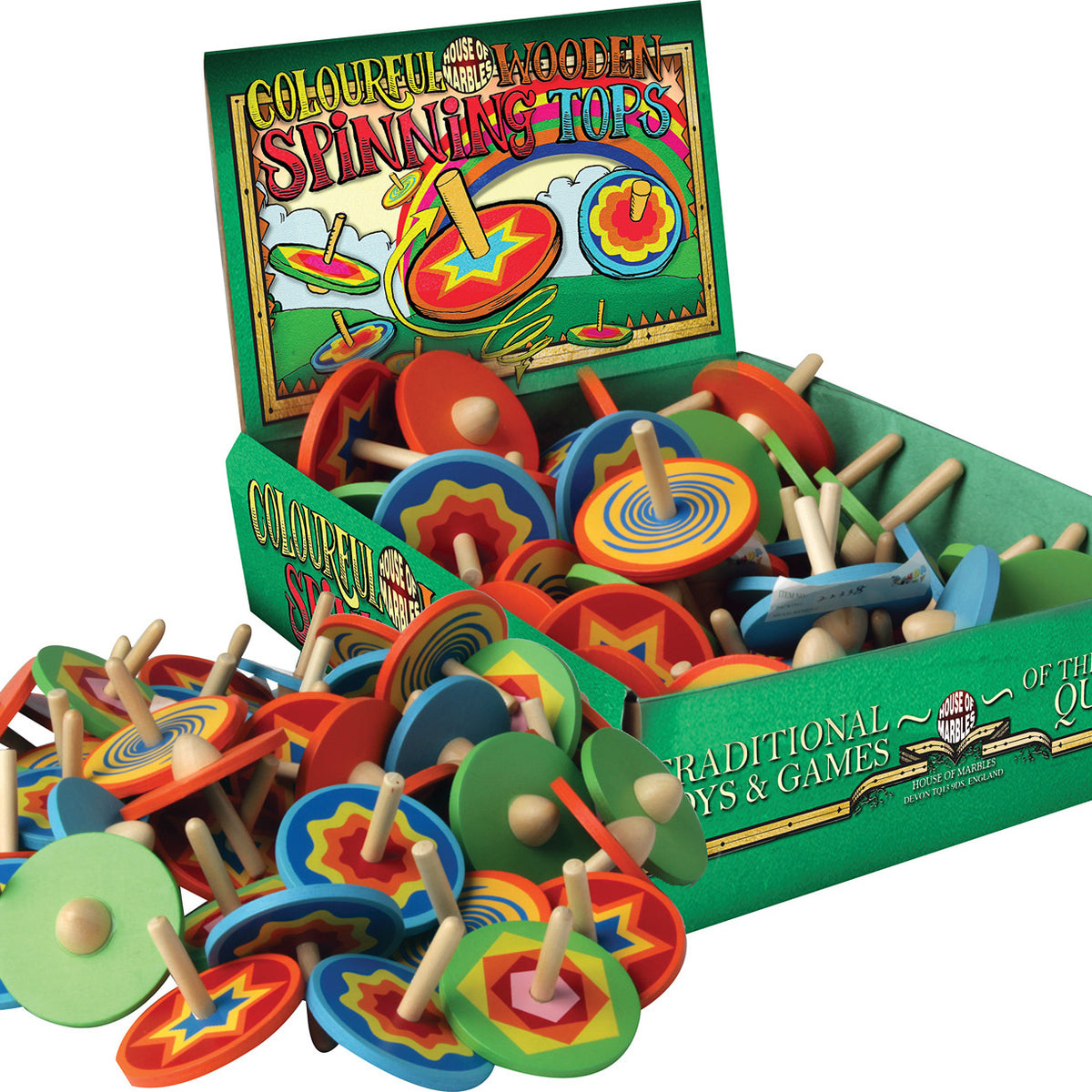 Wooden Spinning Tops – Toy Box Michigan