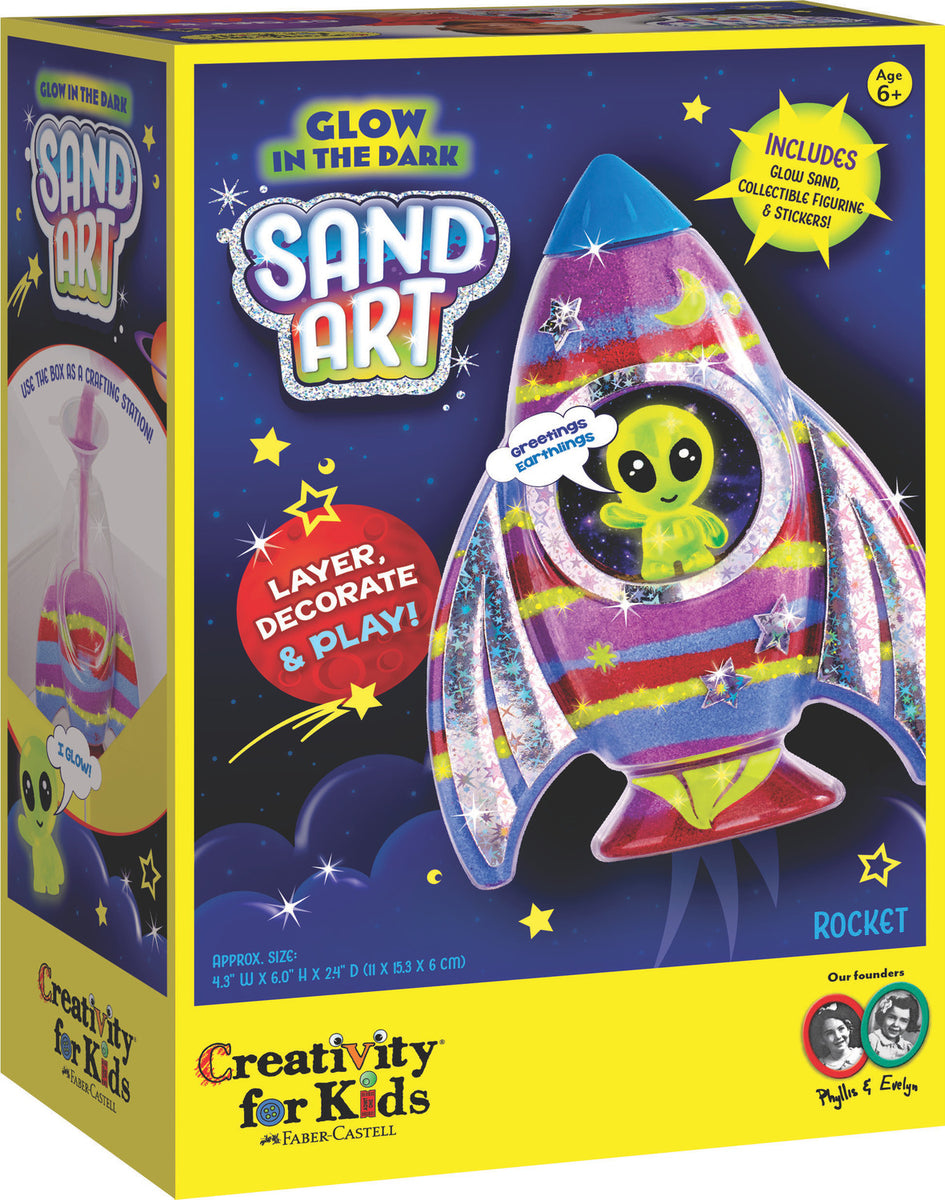 Glow In The Dark Sand Art Rocket Ship – Toy Box Michigan