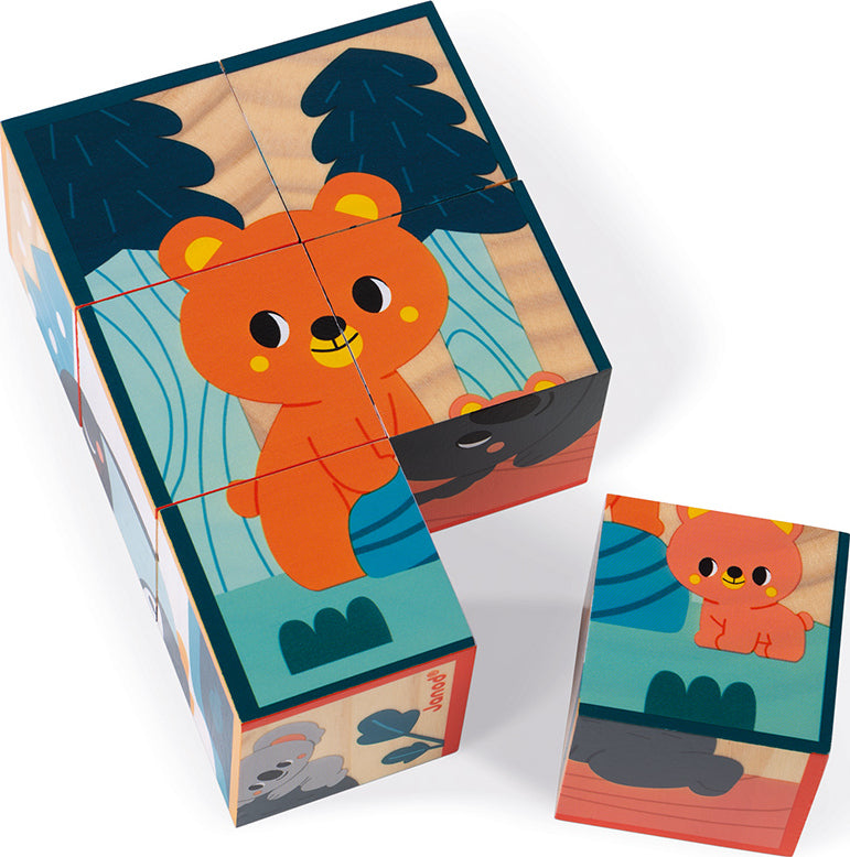 6 Animal Wooden Blocks - Toy Box Michigan