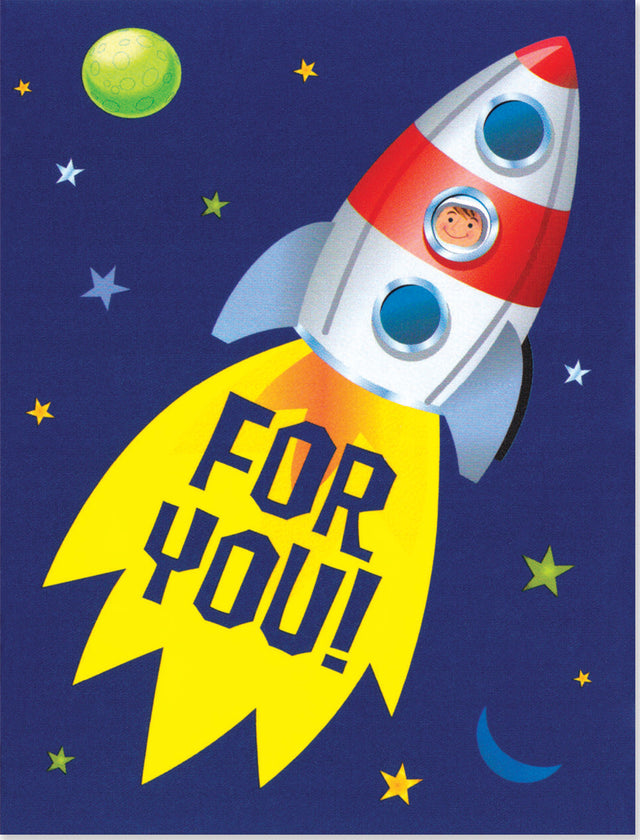 Space Rocket Gift Enclosure Card - Toy Box Michigan