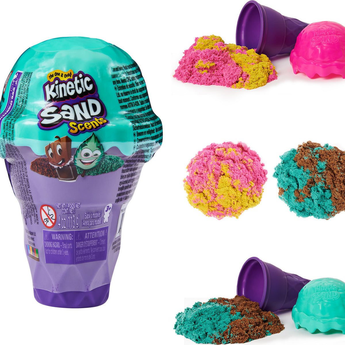 Kinetic Sand Scents, 4oz Ice Cream Cone Container with 2 Colors – Toy ...