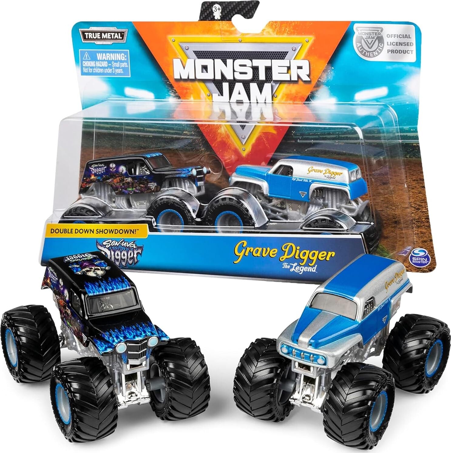 Monster Jam Grave Digger vs Son-Uva Digger Monster Truck Duo Pack - Toy ...