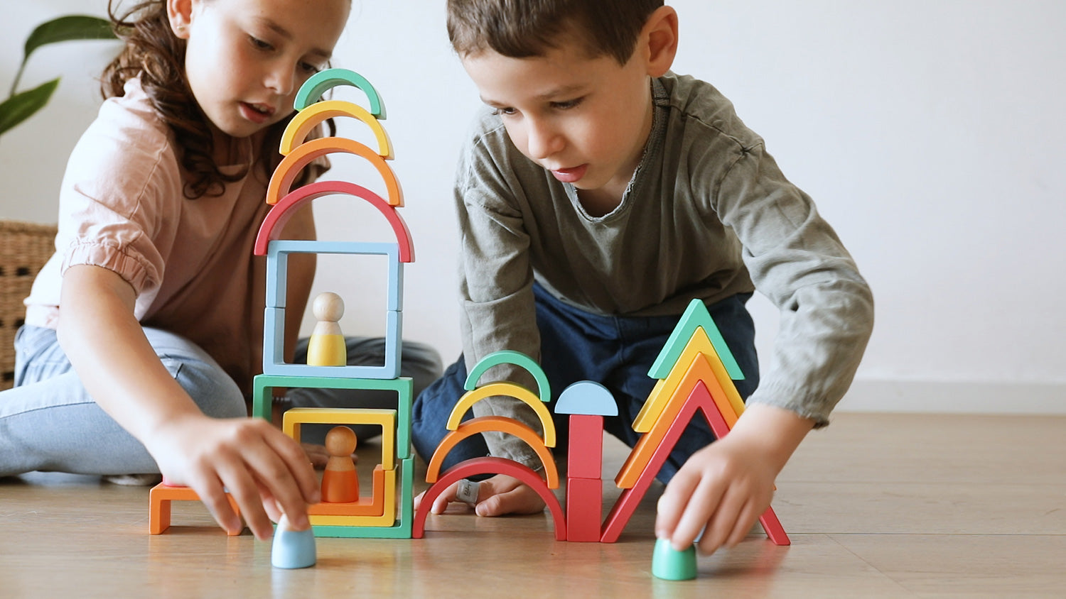 Rainbow Wooden Blocks - Toy Box Michigan